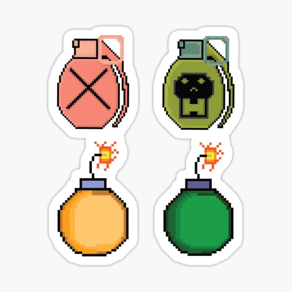 "Bomb pixel art sticker " Sticker for Sale by sajudey | Redbubble