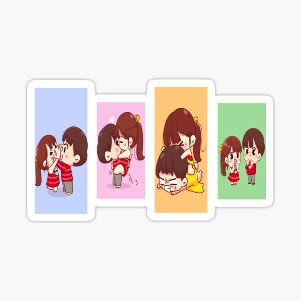 "anime couple " Sticker for Sale by Dressing-tops | Redbubble