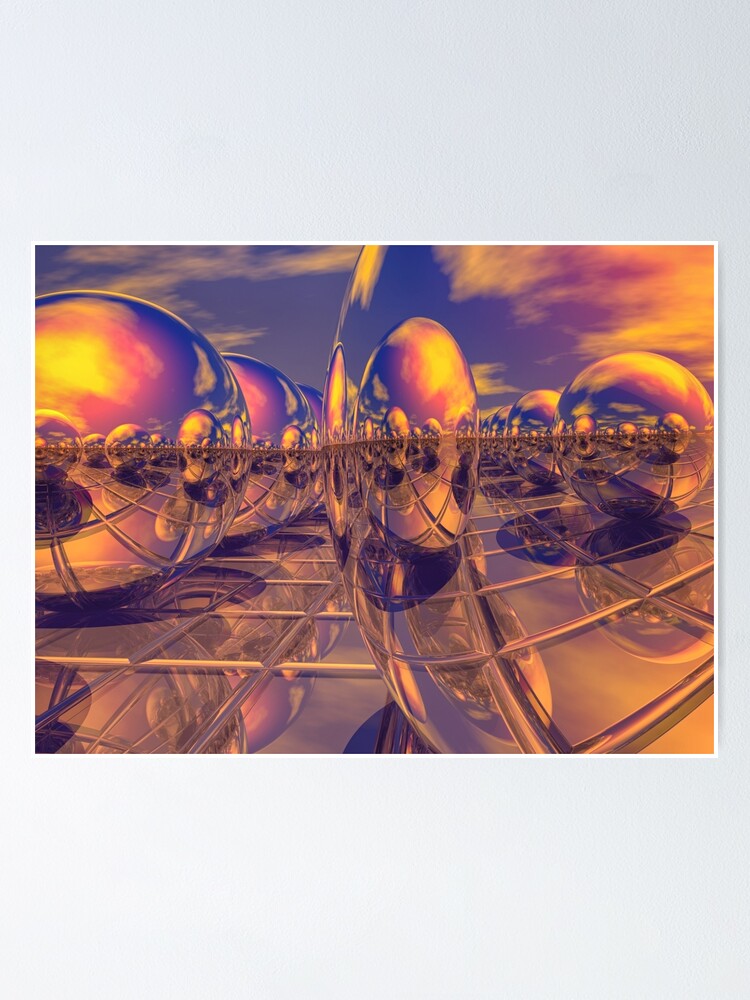 "Retro Pop Art 3D Spheres" Poster for Sale by perkinsdesigns | Redbubble