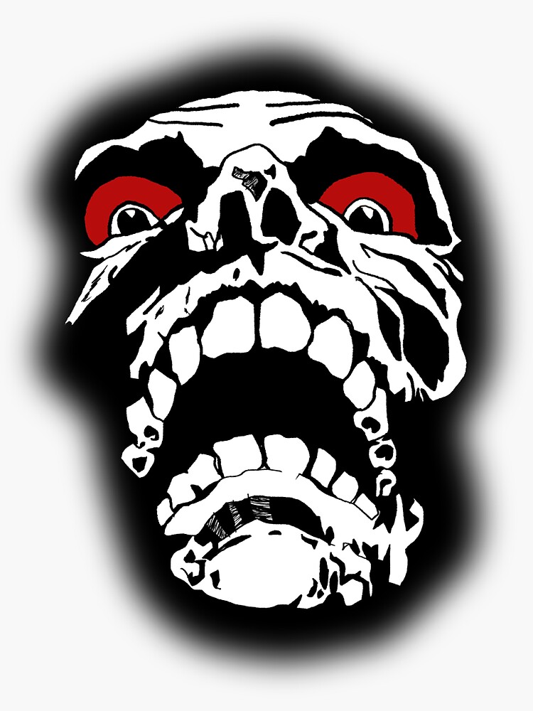 "Shocked skull" Sticker for Sale by Anarcadius | Redbubble