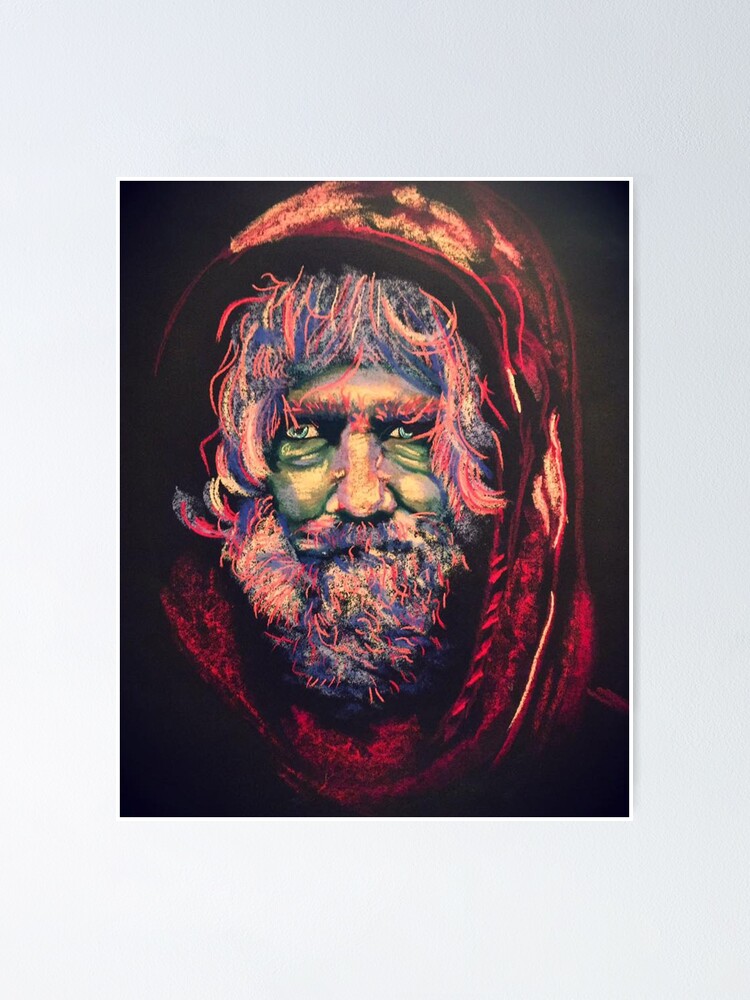 "Colorful Old Man" Poster by kellierainesart | Redbubble