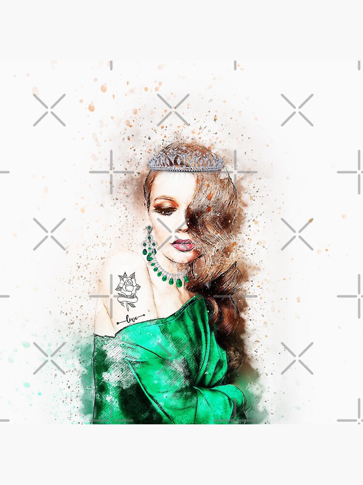 "IM THAT GIRL, GREEN DRESS, DIAMONDS AND TATTOOS" Sticker for Sale by QWEENFIESTY | Redbubble