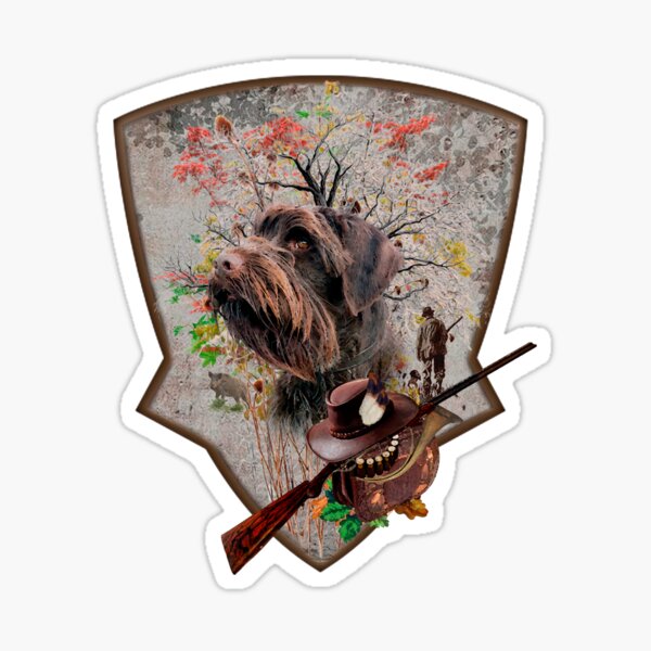 "Deutsch Drahthaar, Hunting Scene" Sticker for Sale by TammyHunterArt ...