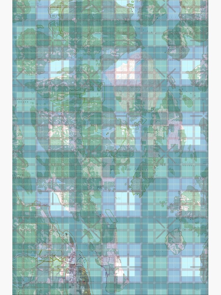 "Quadra Island Plaid Topographic Map" Art Print for Sale by ...
