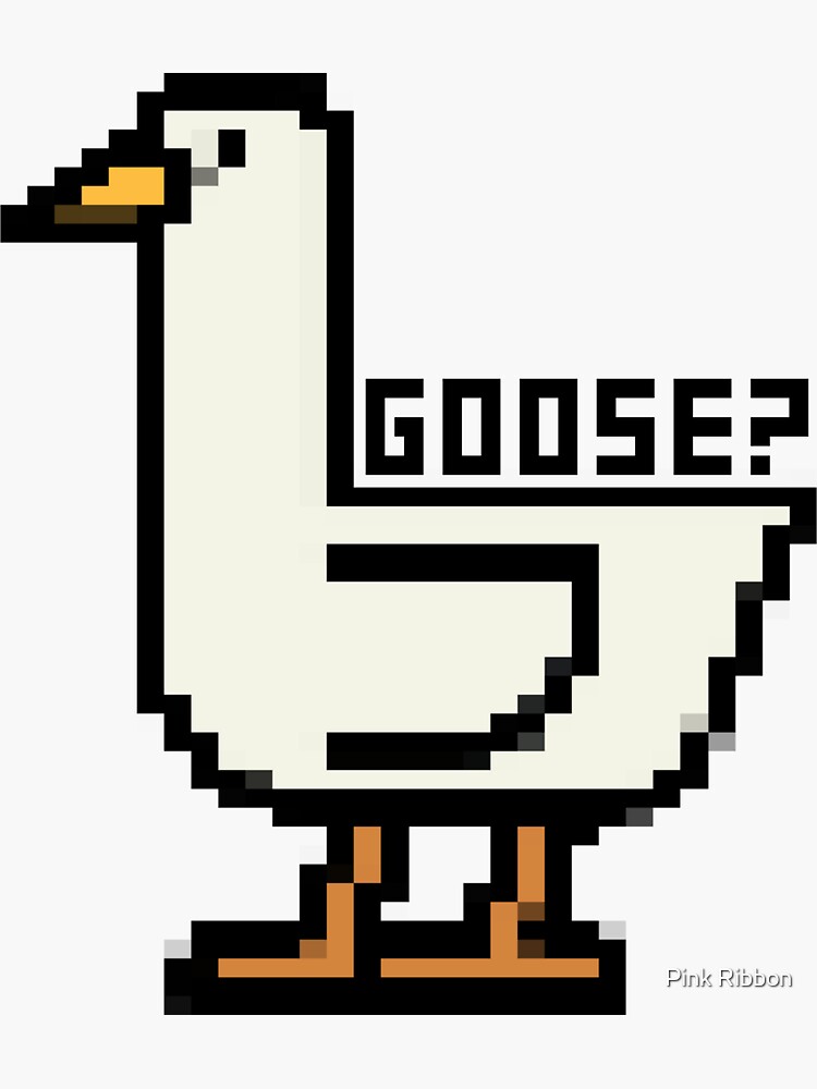 "Fancy Pixelated Goose Badge" Sticker for Sale by PollyPocketPink ...