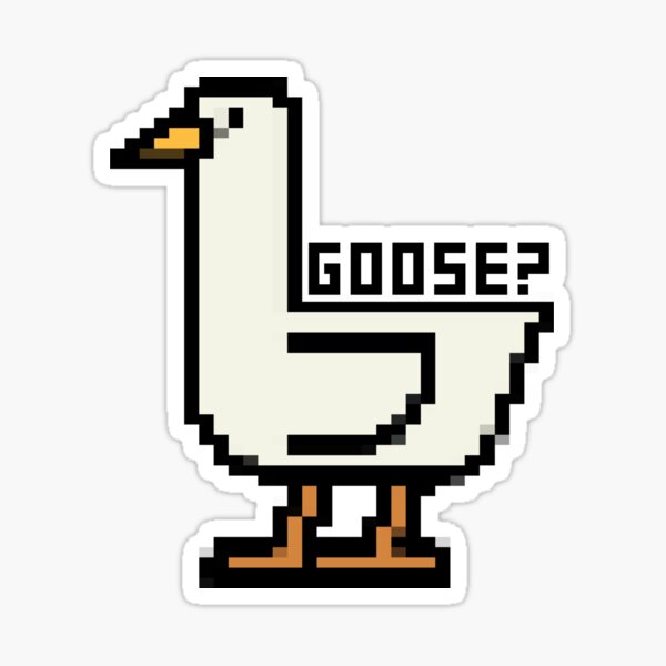 "Fancy Pixelated Goose Badge" Sticker for Sale by PollyPocketPink ...