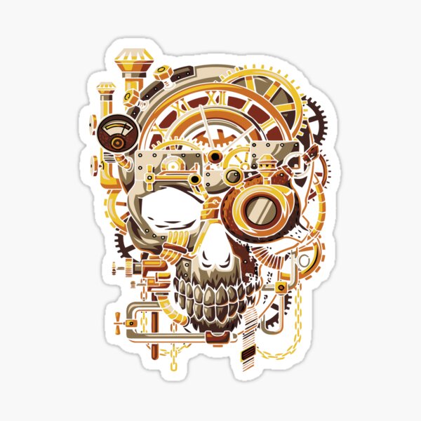 "Mechanic Skull" Sticker for Sale by AdxmNy | Redbubble