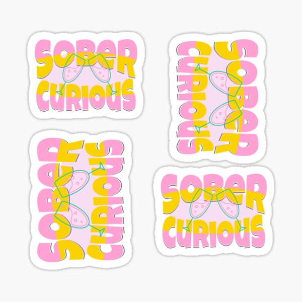 " SOBER CURIOUS PINK COCKTAIL" Sticker for Sale by DAKSs | Redbubble