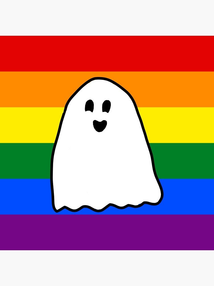 "Rainbow Pride Ghost" Sticker for Sale by GhostPotatoes | Redbubble