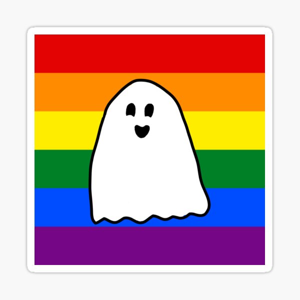 "Rainbow Pride Ghost" Sticker for Sale by GhostPotatoes | Redbubble