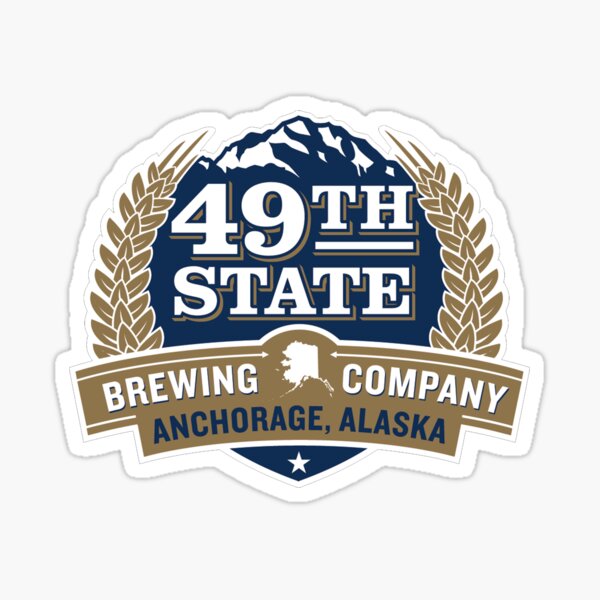 "49th State Brewing Company" Sticker for Sale by ConstantinoTees ...
