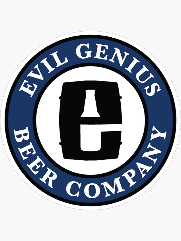 "Evil Genius Beer Company" Sticker for Sale by ConstantinoTees | Redbubble
