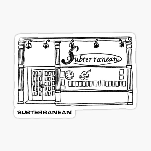 "Subterranean Sub T Venue Chicago Architecture Illustration " Sticker ...