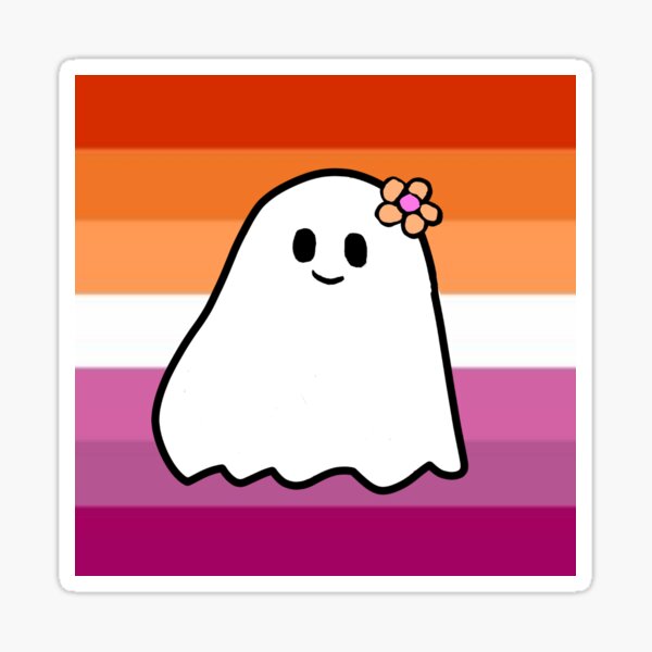 "Lesbian Pride Ghost" Sticker for Sale by GhostPotatoes | Redbubble