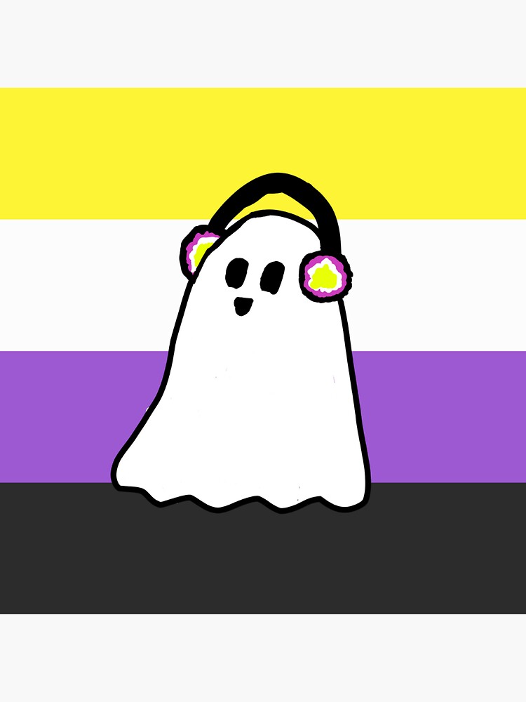 "Nonbinary Pride Ghost" Sticker for Sale by GhostPotatoes | Redbubble