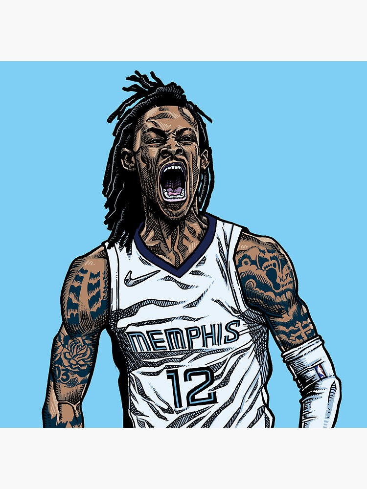 "Ja Morant shouting" Sticker for Sale by luckymong | Redbubble