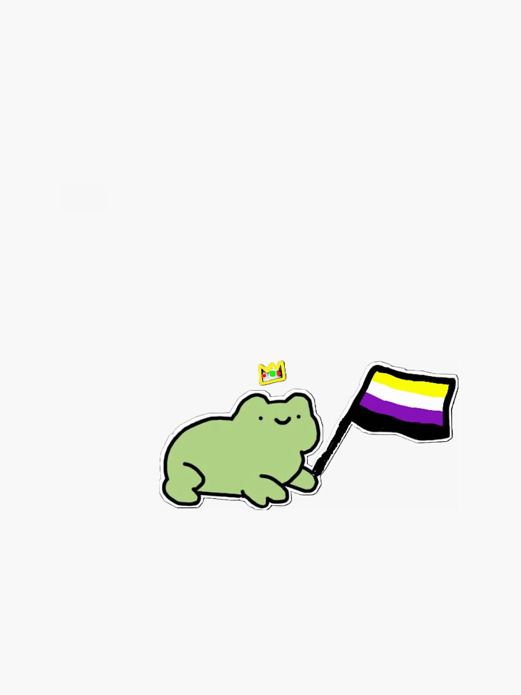 "Non-Binary Frog with Ranboo Crown" Sticker for Sale by dylansdrowsy ...