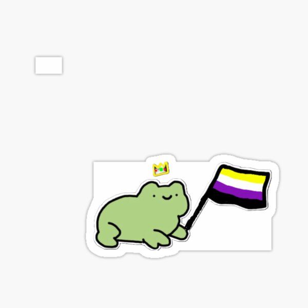 "Non-Binary Frog with Ranboo Crown" Sticker for Sale by dylansdrowsy ...