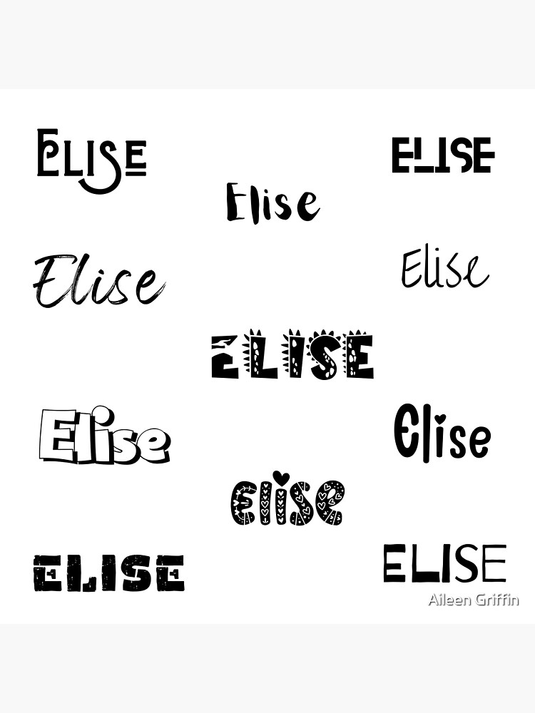 "Elise in 10 different fonts" Poster for Sale by magleen | Redbubble