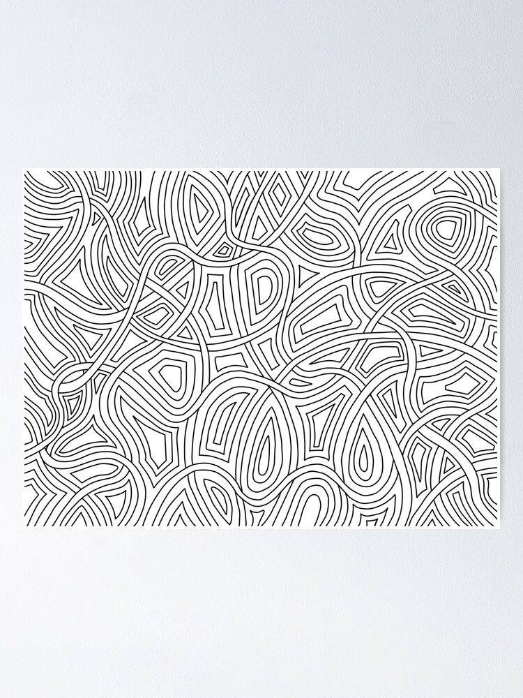 "Digital Line Art Doodle" Poster for Sale by Sonder-Design | Redbubble