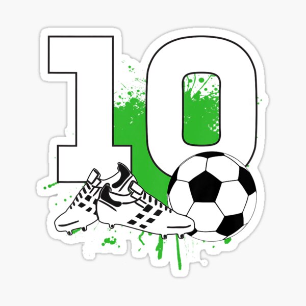"Kids 10th Birthday Boys 10 Years Soccer Football Player Birthday ...