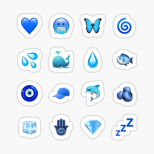 "Blue Apple Emoji Pack" Sticker for Sale by PathfinderCP | Redbubble