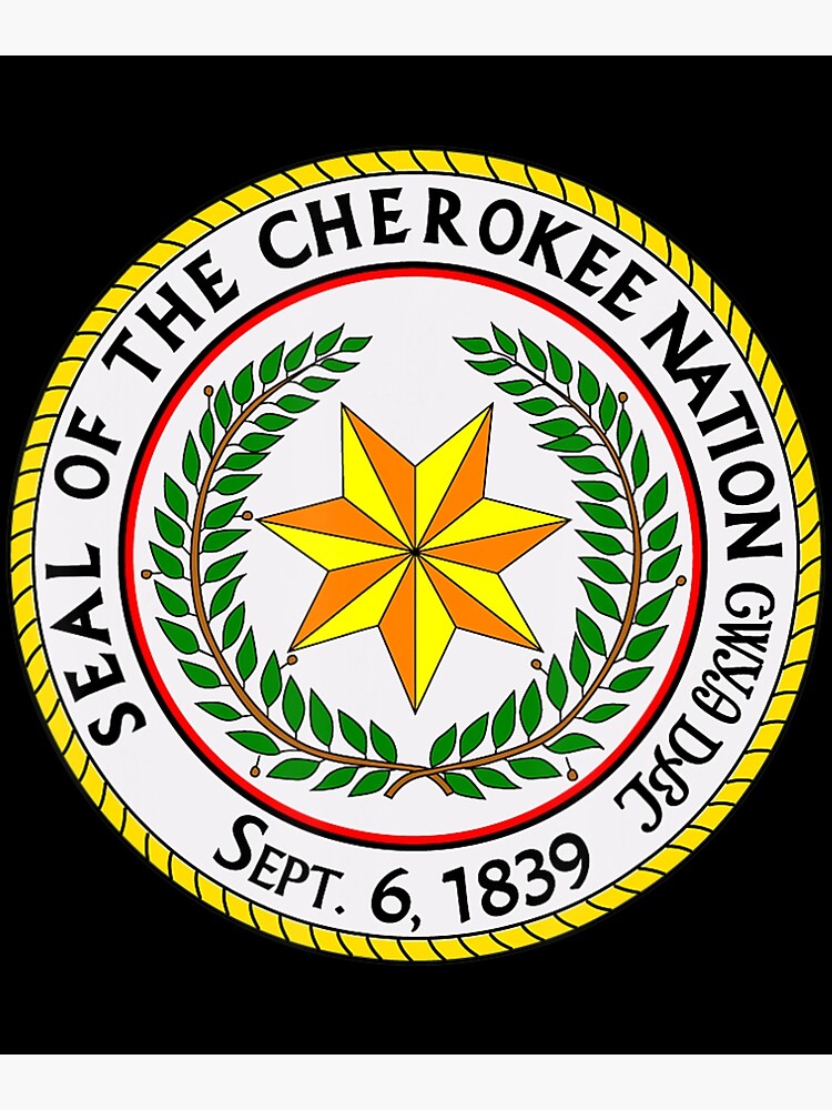 Póster «Sello de la Nación Cherokee Orgullo de los nativos americanos ...