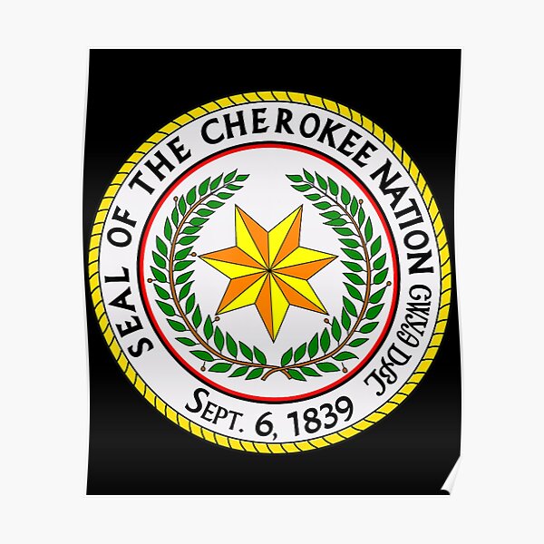 Póster «Sello de la Nación Cherokee Orgullo de los nativos americanos ...