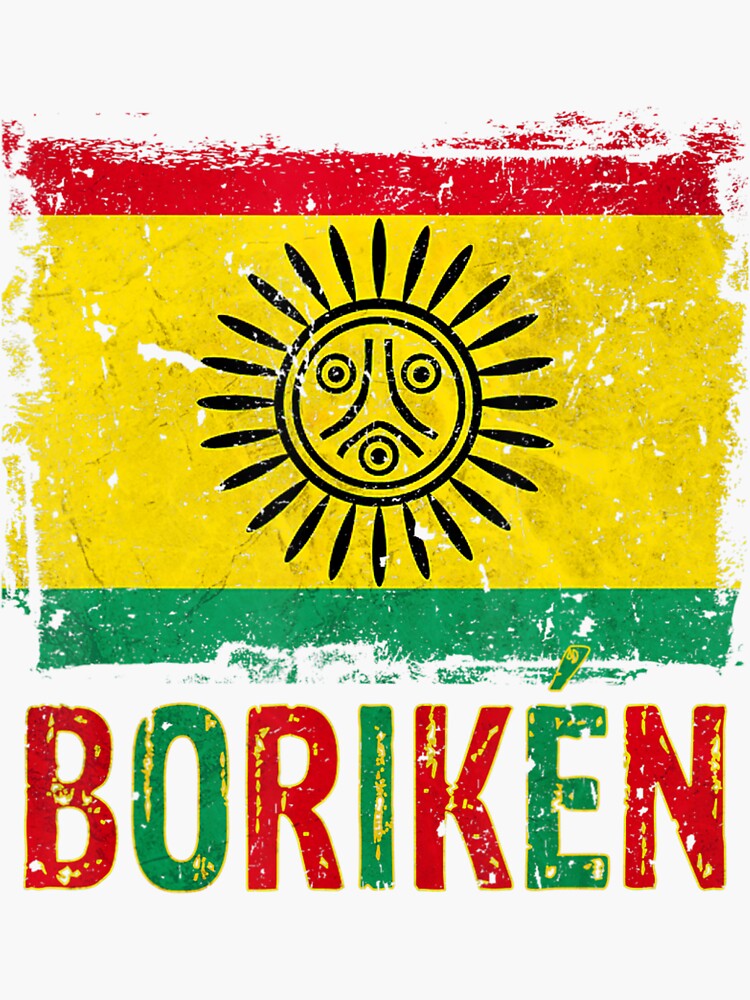 Pegatina «Nación Taína Bandera Boriken Borinquen Nativo Americano ...