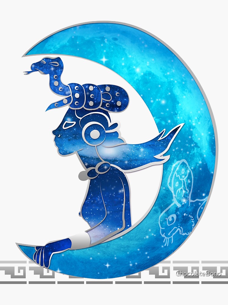 Pegatina «Ixchel - Diosa Maya de la Luna y Amor» de ChocolateBono ...