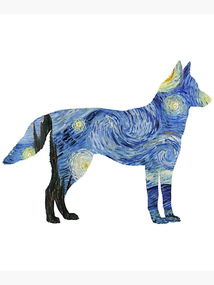 "German Shepherd Van Gogh Starry Night Dog Art Van Gogh" Photographic ...