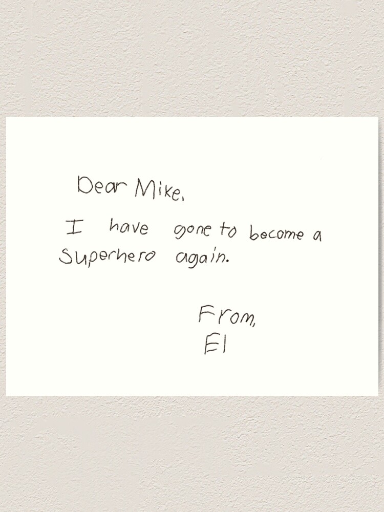 "Dear mike from el - inspired by eleven letter in stranger things" Art ...