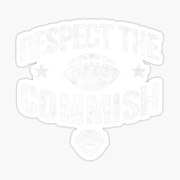 "Mens ESPN Fantasy Football Respect The Commish White Logo" Sticker for ...