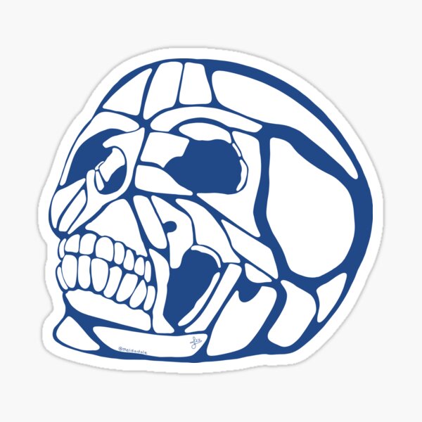 "Human Skull in Dark Blue" Sticker for Sale by melda-dole | Redbubble