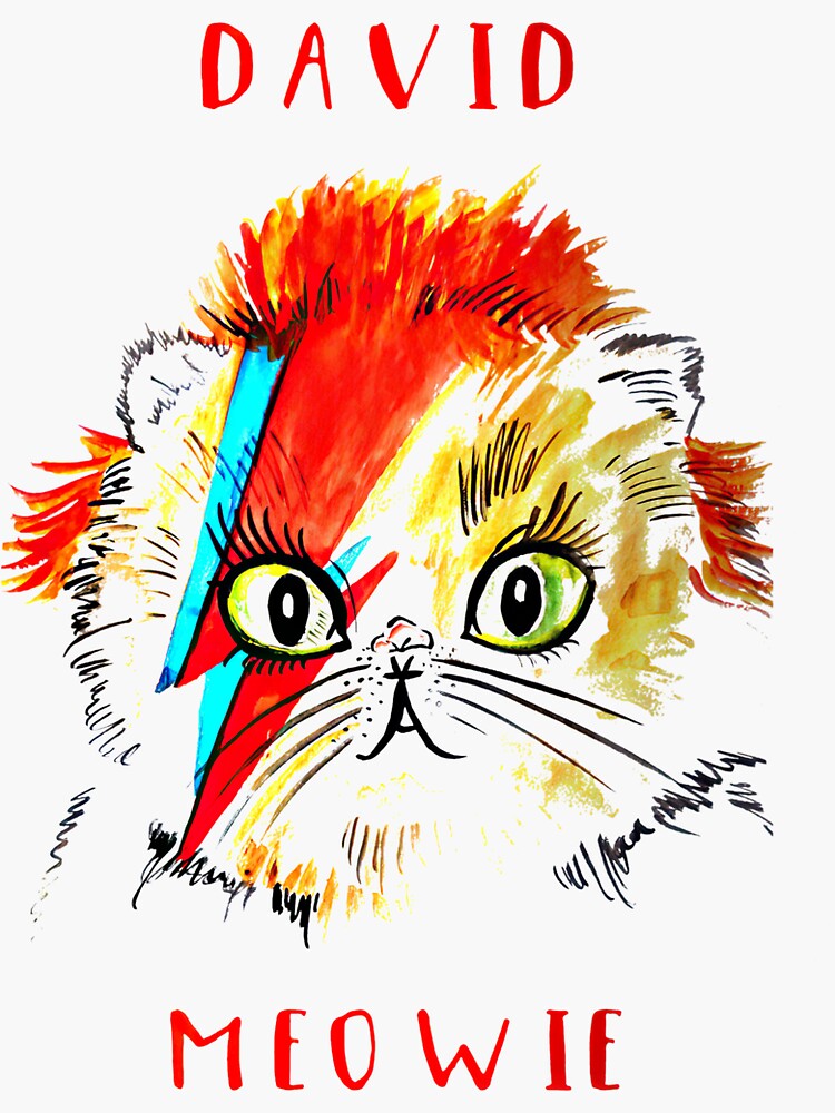 "David Bowie Cat Cute Funny Cat Lover David Bowie" Sticker for Sale by ...