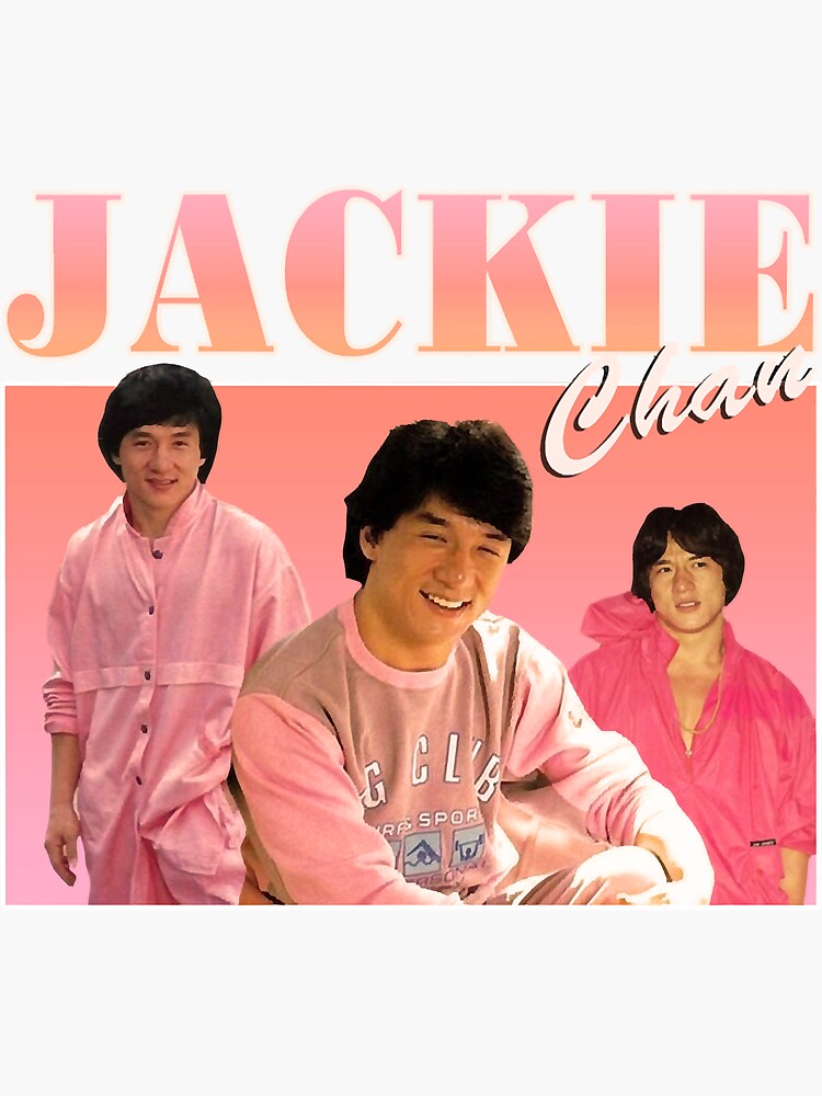"Jackie Chan Pink Classic " Sticker for Sale by bournsfinney1 | Redbubble