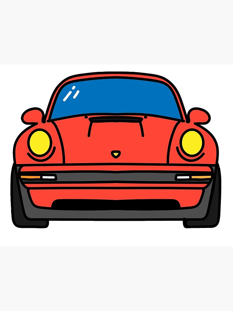 "Cartoon Red Porsche 911" Poster for Sale by CstmCreations | Redbubble