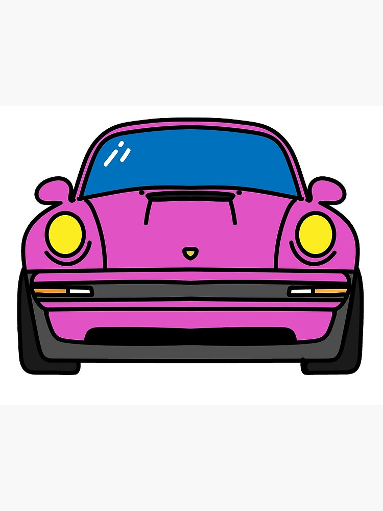 "Cartoon Pink Porsche 911" Poster for Sale by CstmCreations | Redbubble