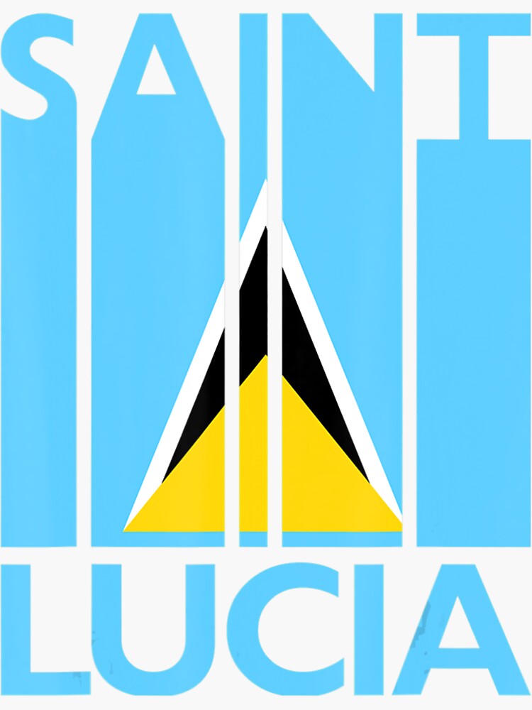 "Saint Lucia Vintage Saint Lucian Flag Travel" Sticker for Sale by ...