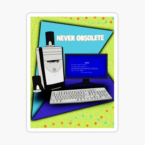 "Olde Tech: Never Obsolete eMachine" Sticker for Sale by katkarynd ...