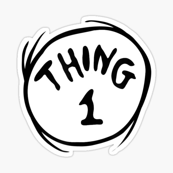 "Dr. Seuss Thing 1 Emblem Red" Sticker for Sale by MonikaEte | Redbubble