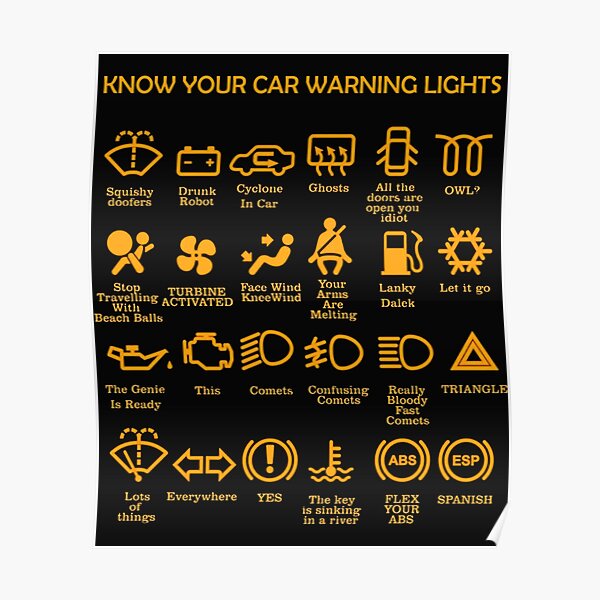 "Car warning lights, very funny, original, driver gift " Poster for ...