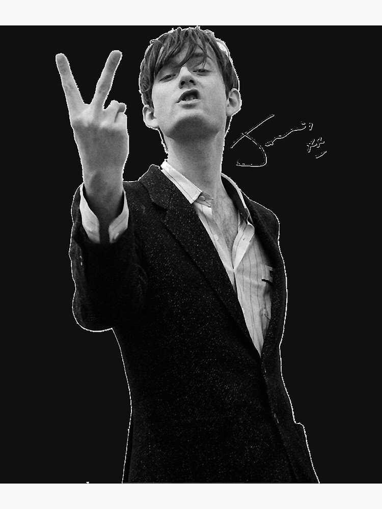 Póster «Jarvis cocker esquema v firma ilustraciones con autógrafo fondo ...