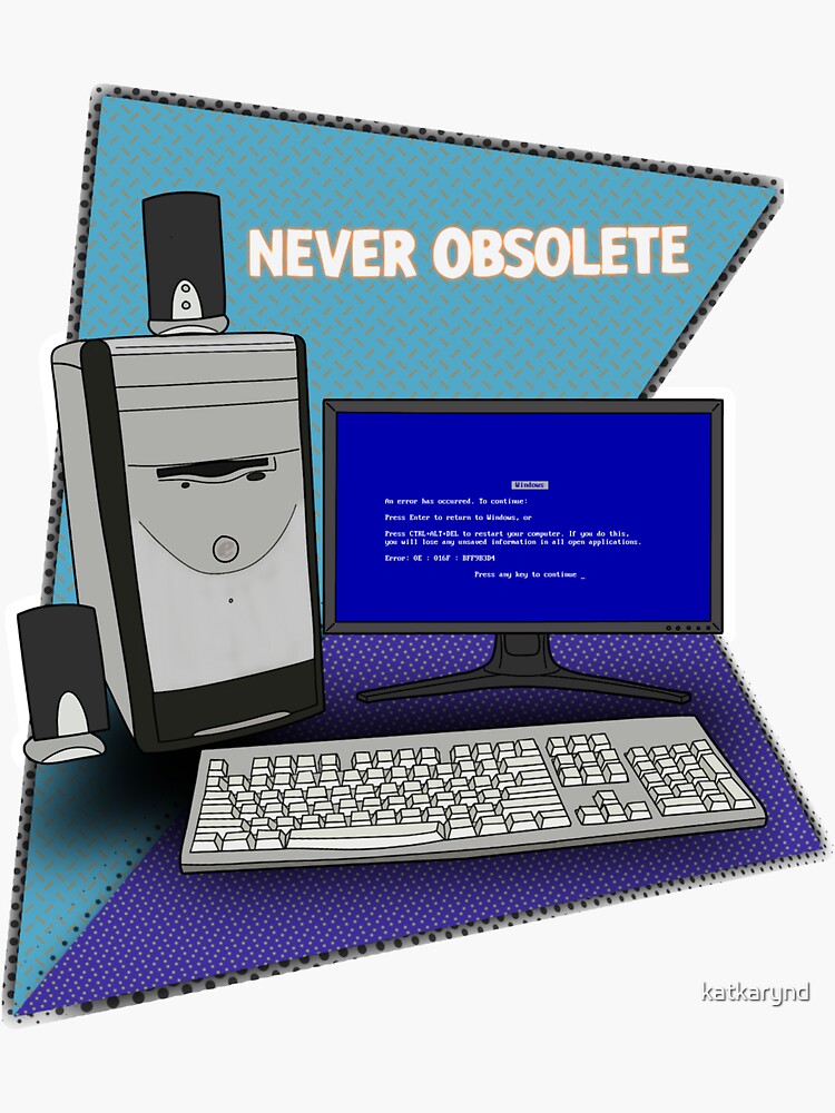 "Olde Tech: Never Obsolete eMachine" Sticker for Sale by katkarynd ...