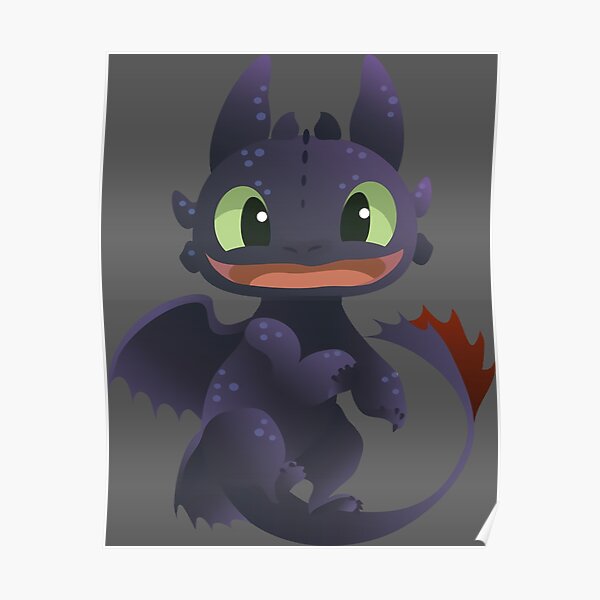 "How To Train Your Dragon, Toothless/Designs For Men & Women" Poster ...