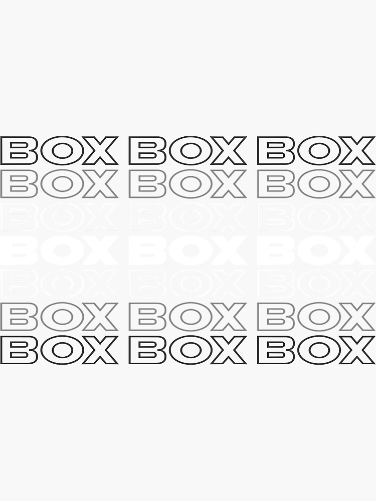 "Box Box Box F1 Faded Text Design Classic T-Shirt" Sticker for Sale by ...