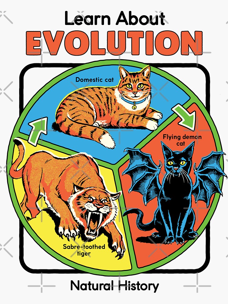 "Learn About Evolution" Sticker for Sale by stevenrhodes | Redbubble