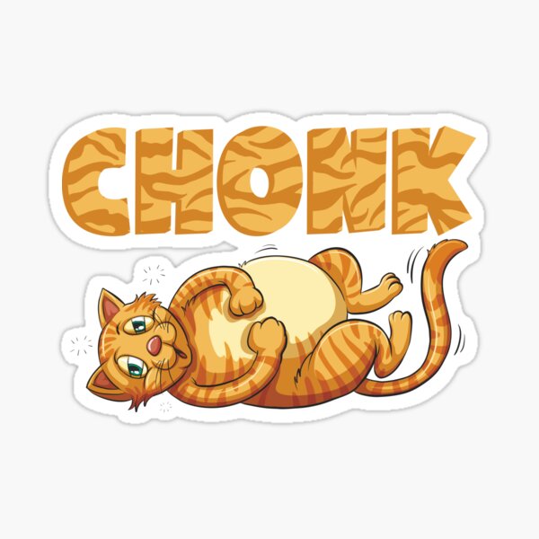 "Funny Chonk Cat" Sticker for Sale by Winneraart | Redbubble