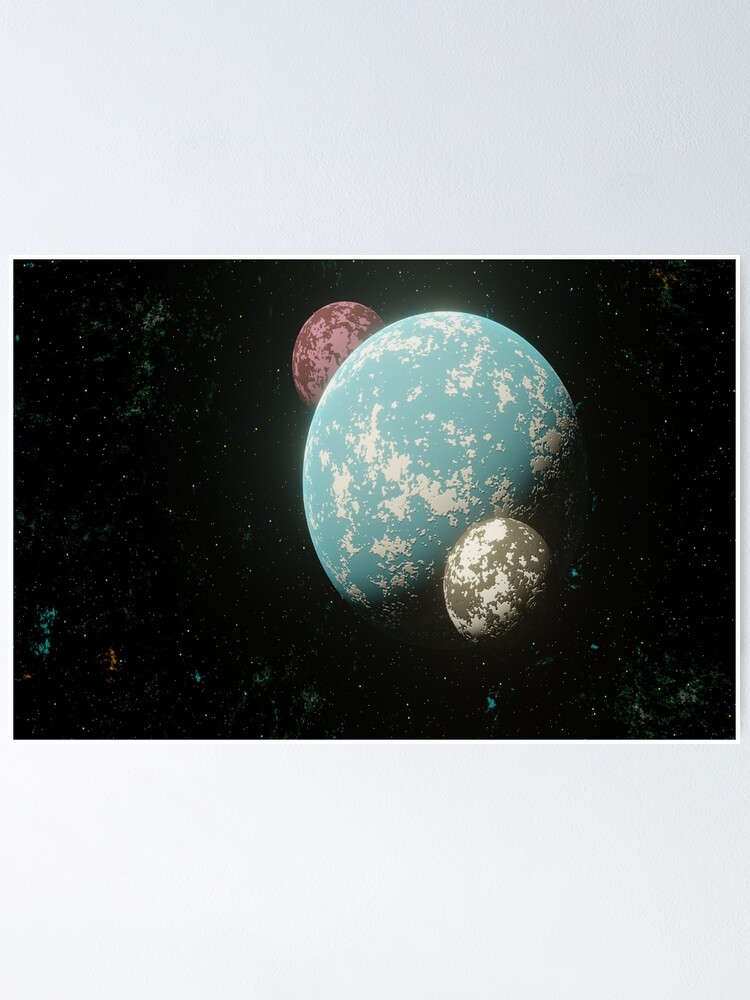 "Sci-Fi Blue Planetary Body " Poster for Sale by darkluigi | Redbubble