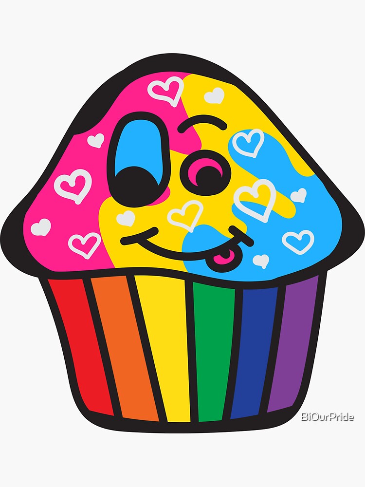 "Panromantic Pride Rainbow Cupcake" Sticker for Sale by BiOurPride ...